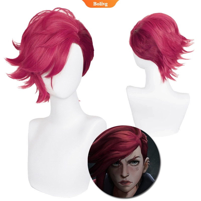 DokiDoki Anime Arcane Wig LOL League of Legends Vi Wig Cosplay Women ...