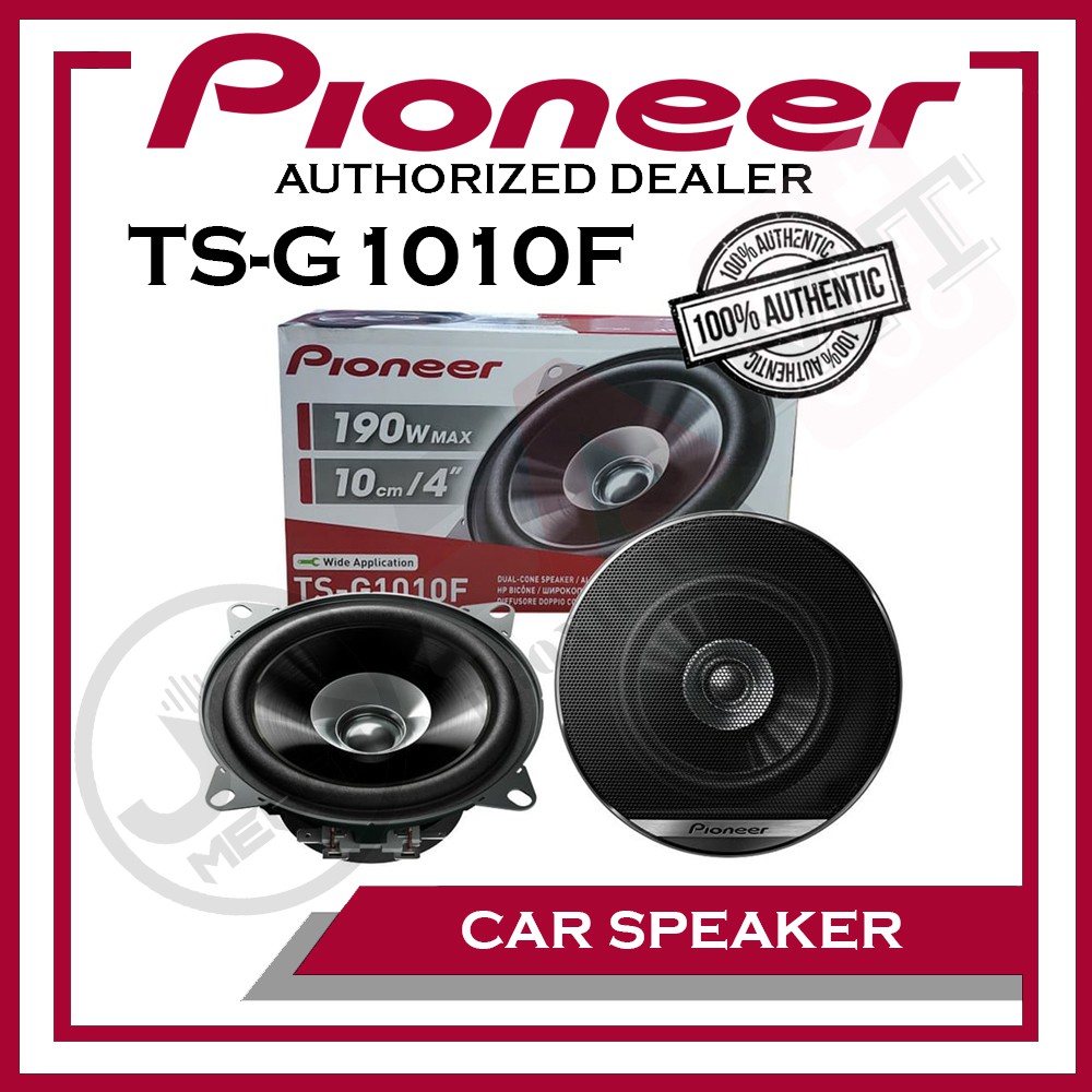 Pioneer Sold as Pair/2pcs 4" 10cm 190 watts 4 ohms Dual Cone Car Speaker with Cover (TS-G1010F ...