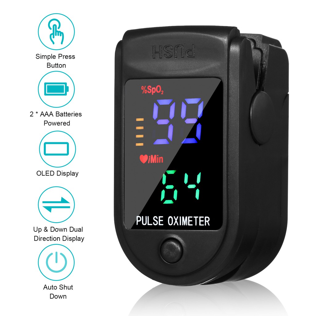 Pulse Oximeter Finger LED Blood Oxygen Saturation Pulse Rate Monitor ...