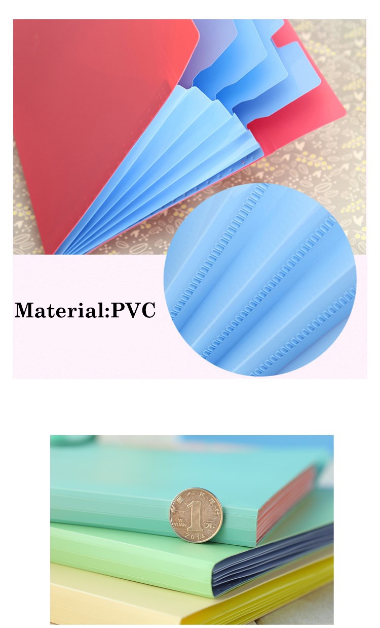 5-Pocket A4 Plastic Expanding File Folders Accordion Document Organizer ...