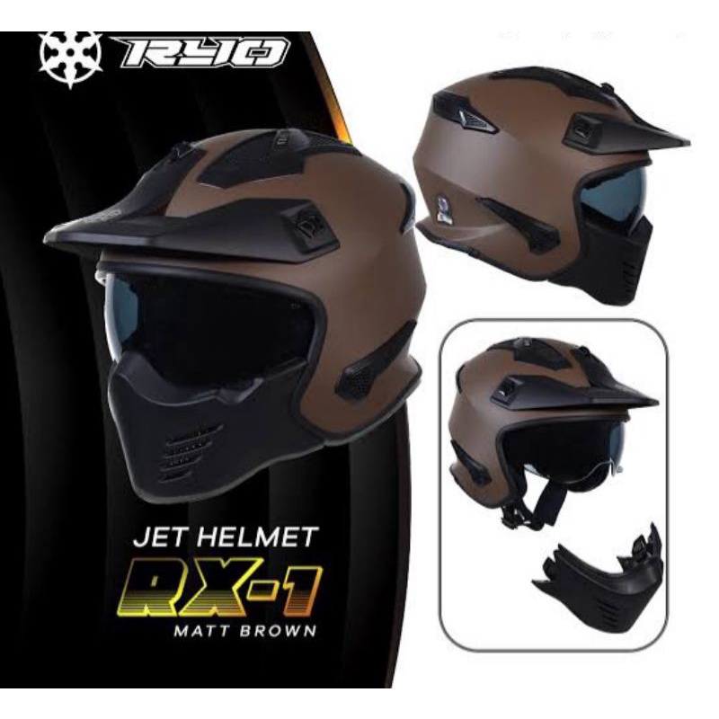 Helmet Ryo FS 726 single visor plain and printed RX-1 Jet | Shopee ...