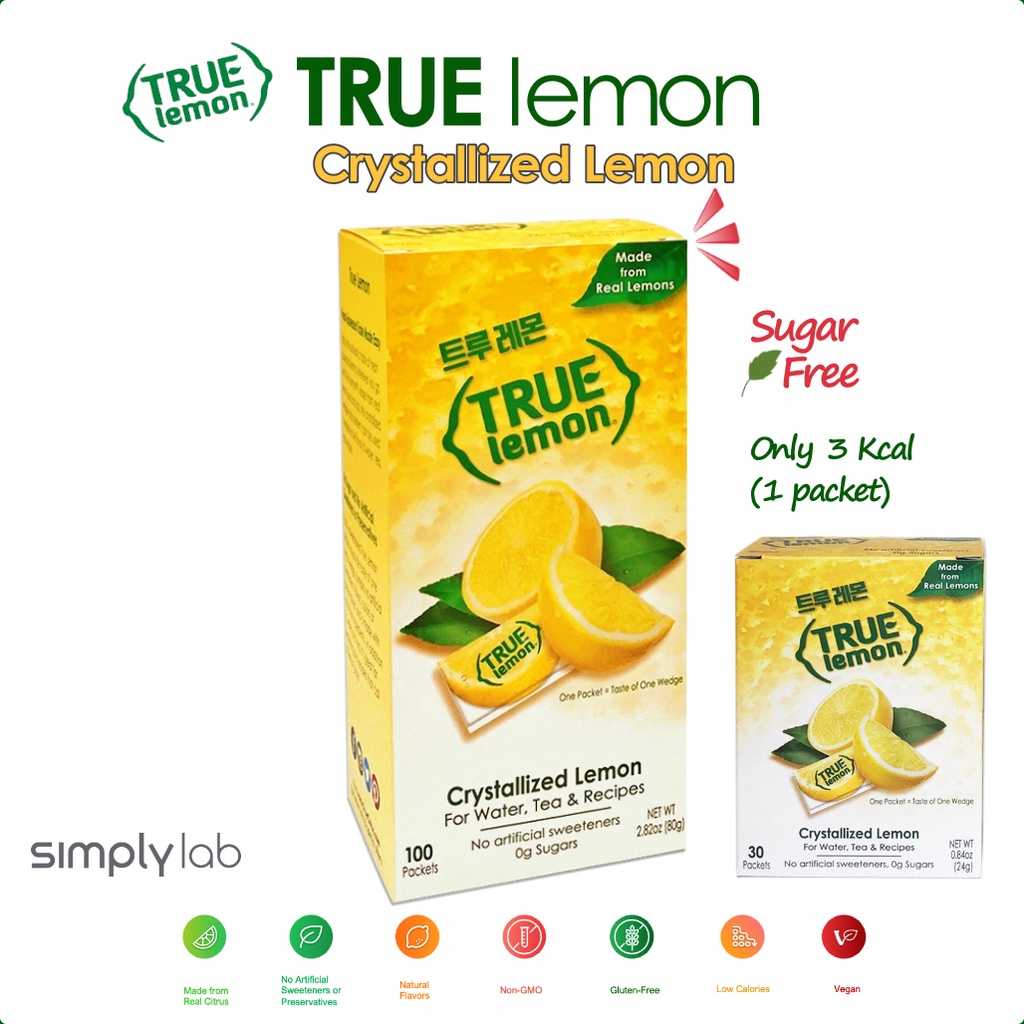 [True Lemon] Crystalized Pure Lemon Powder, Zero Calories for Water ...