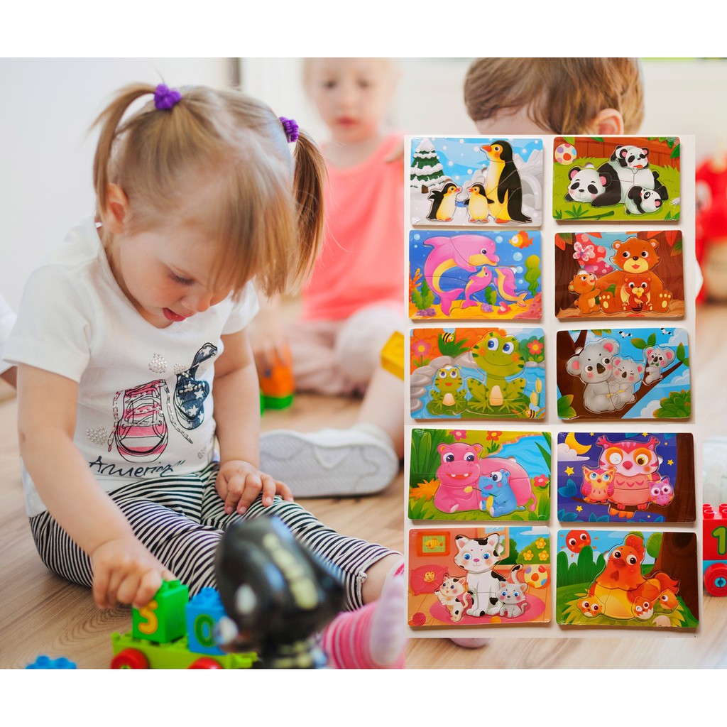 Wooden Jigsaw Puzzle Size 14.5x22.5 cm For Young Children Set Of 3 ...