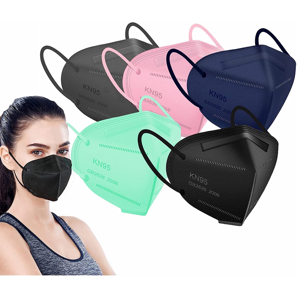 10 PIECES KN95 Face Mask Mouth Mask 5-Layers Masks BLACK BLUE WHITE ...
