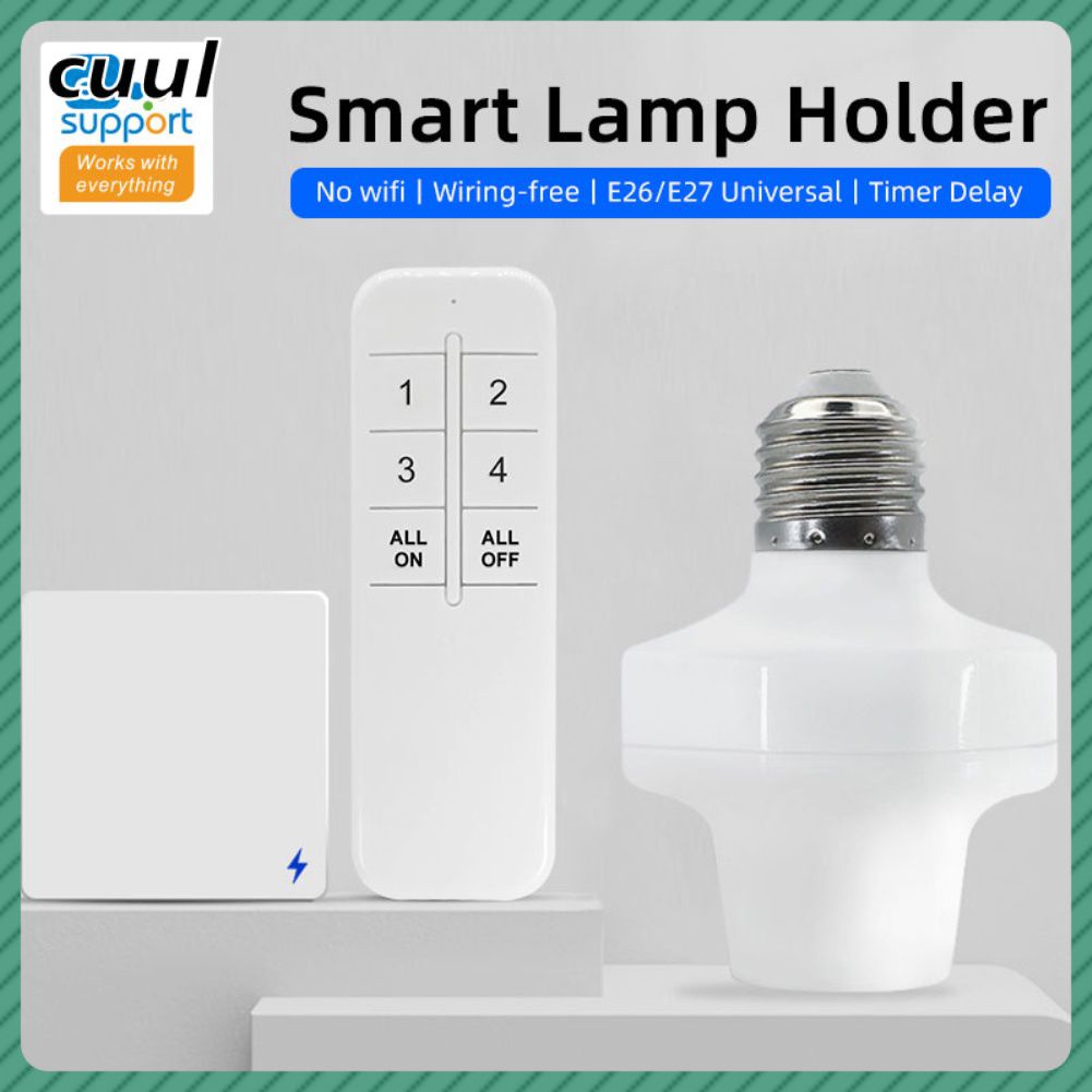 Wireless Remote Control Smart Timer Switch E27 Lamp Holder 1100-240v ...