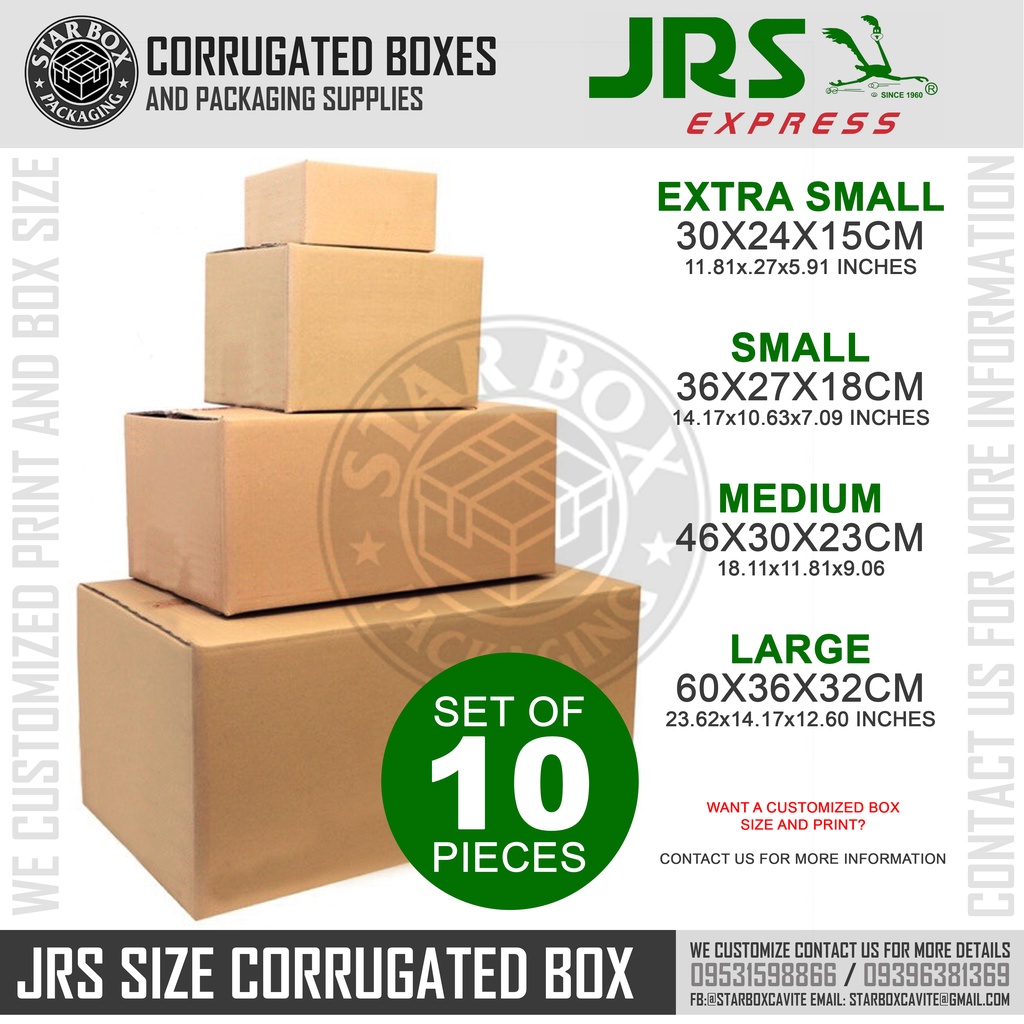Starbox JRS EXPRESS Size Corrugated Shipping Kraft Box (Set of 10 ...