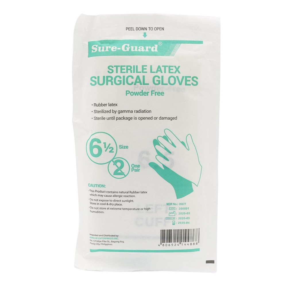 Sure-Guard Sterile Latex Surgical Gloves 1 pair | Shopee Philippines