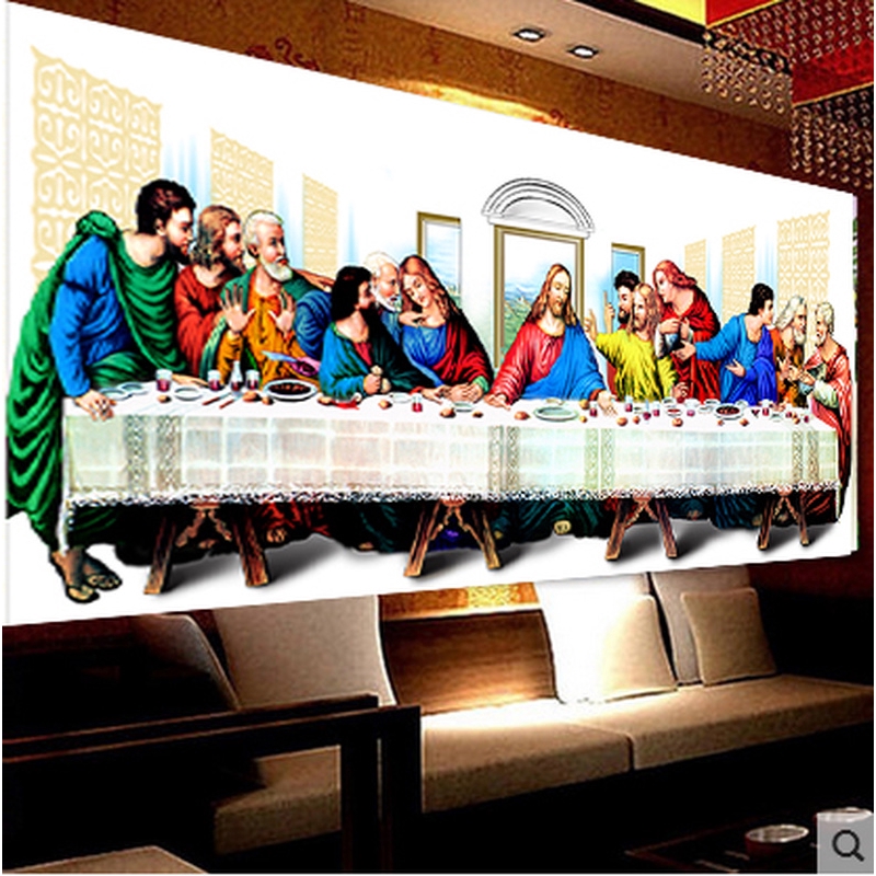 QIANZEHUI,DIY The Last Supper, Jesus ChristFull Round Diamond painting ...