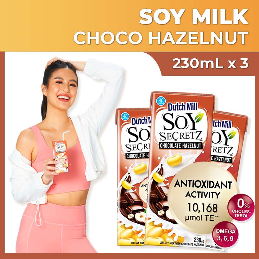 Dutch Mill Soy Secretz Soy Milk Choco Hazelnut 230ml x 3 | Shopee ...
