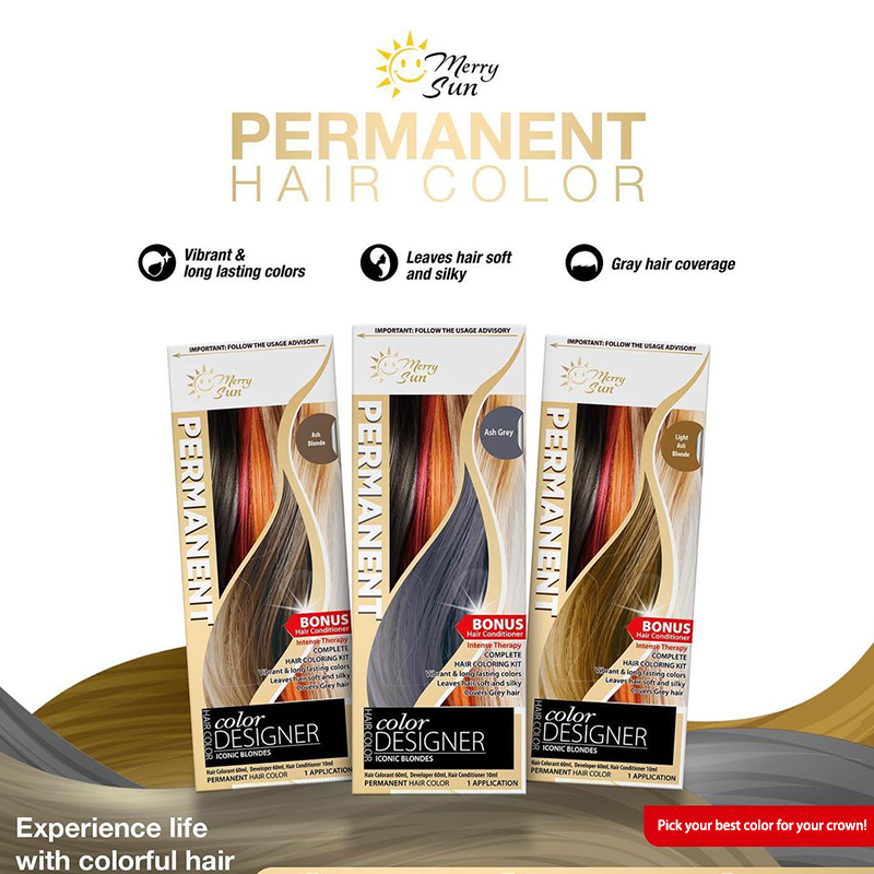 Merry Sun Permanent Hair Color 100% Orihinal dye merrysun Change color ...