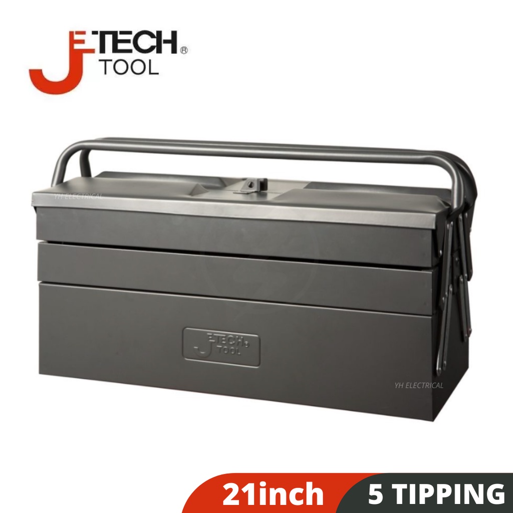 JETECH 21" INCH METAL PORTABLE TOOL BOX WITH 5 TIPPING DRAWERS | Shopee ...