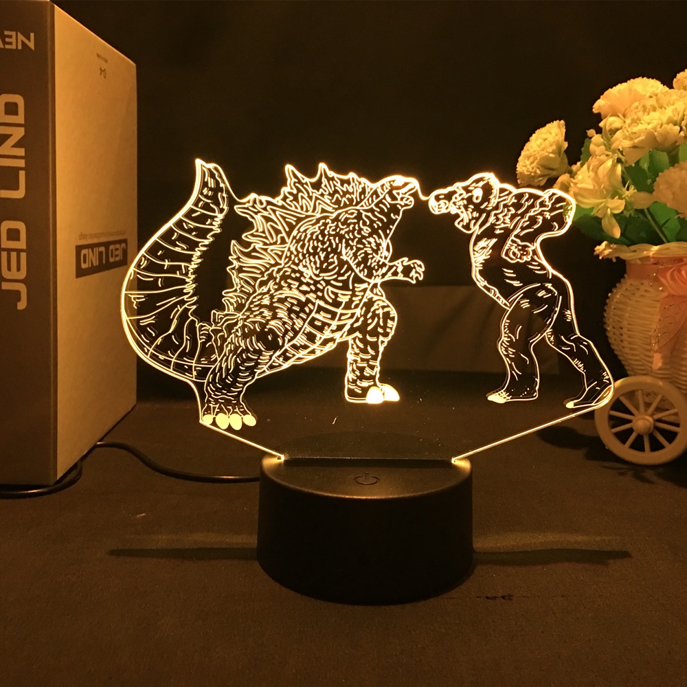 Bandai Godzilla Gojira 3D Anime Lamp Led Nightlight for Home Decoration ...