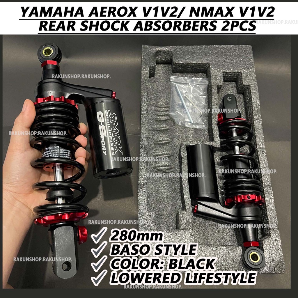 Yamaha NMAX AEROX V1 V2 Rear shock absorber 2pcs with Baso style ...