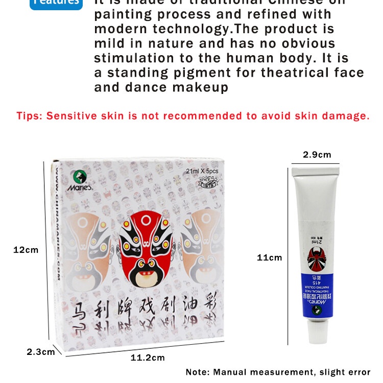 21ml Face Paint Non-Toxic Chinese Theatrical Painting Colored Drama ...