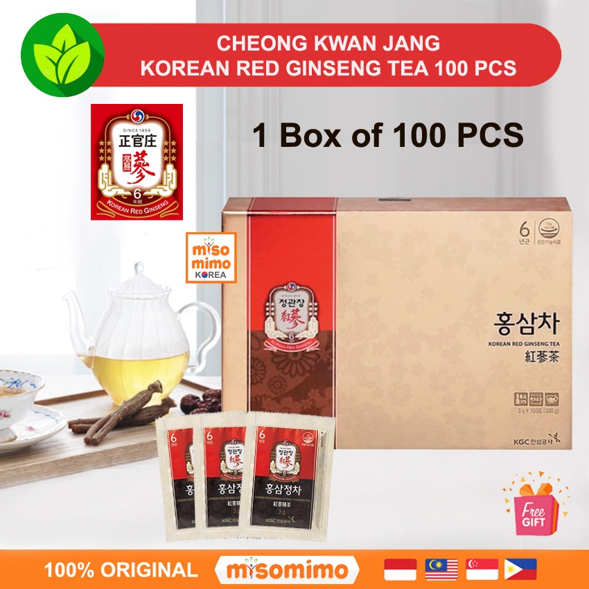 [READY] Cheong Kwan Jang Korea Red Ginseng Tea 100 Sachets Box + FREE ...