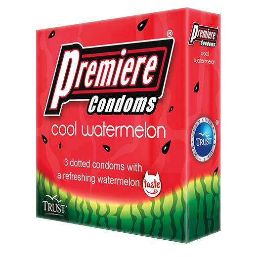Premiere Condoms Dotted Cool Watermelon by 3's, 1 pack | Shopee Philippines