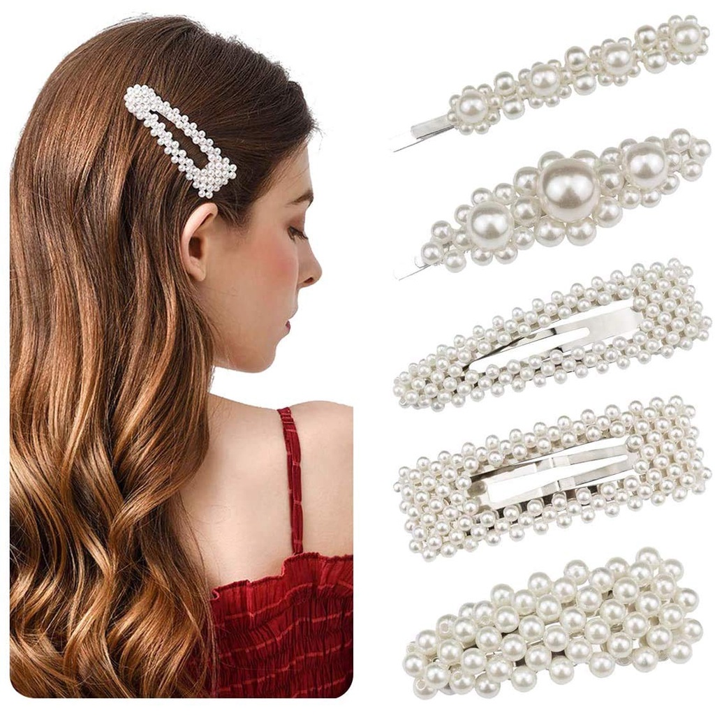 1Pc Pearl Metal Hair Clips (Random Design) | Shopee Philippines