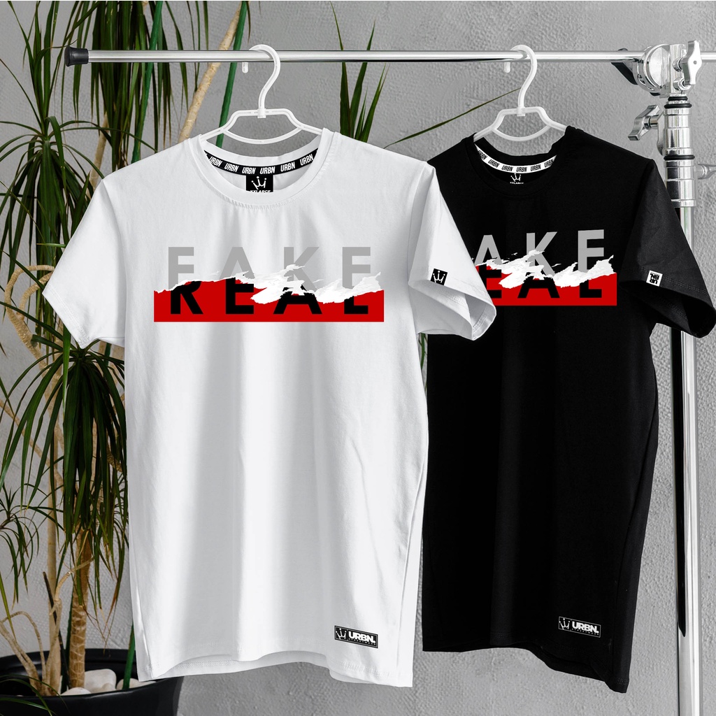 URBN Streetwear Real Fake T-shirt Premium Cotton Unisex | Shopee ...