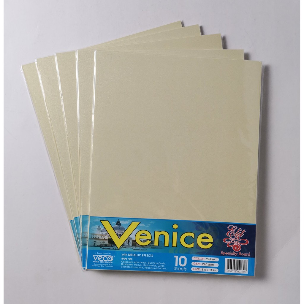Veco Elit Board Venice with metallic effect 220gsm 8.5x11in (5sets ...