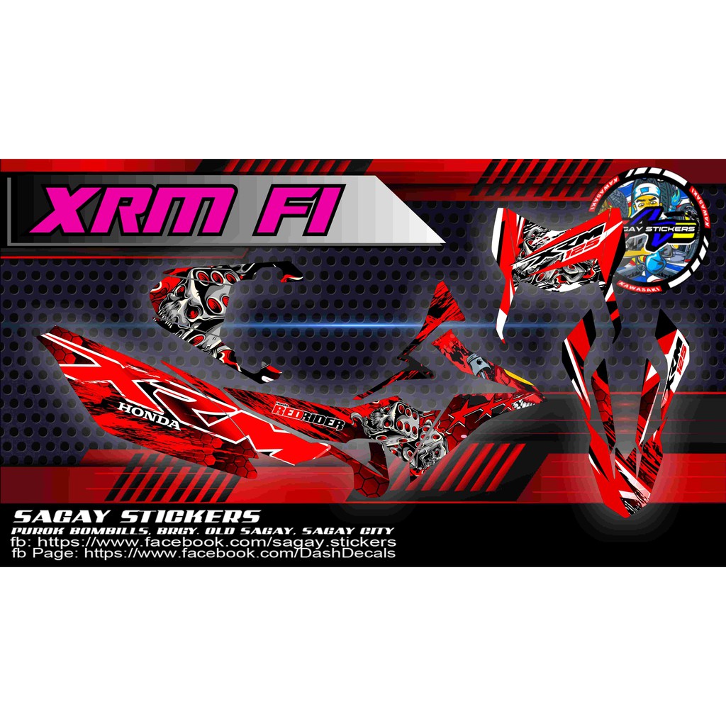 XRM 125 fi Motorcycle Sticker Decals WITH FREE Assorted stickers ...