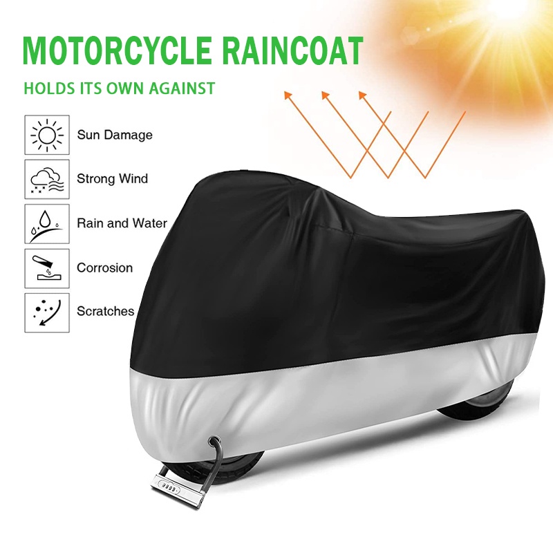 Thickened 3 Layers Motorcycle Cover Waterproof Motor Cover Raincoat ...