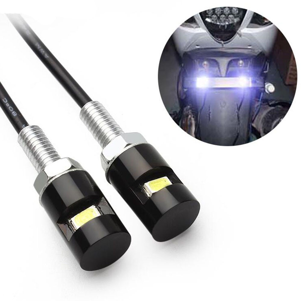 PF-2PCs 70CM Wired Motorcycle LED License Plate Light Bulb Motocross ...