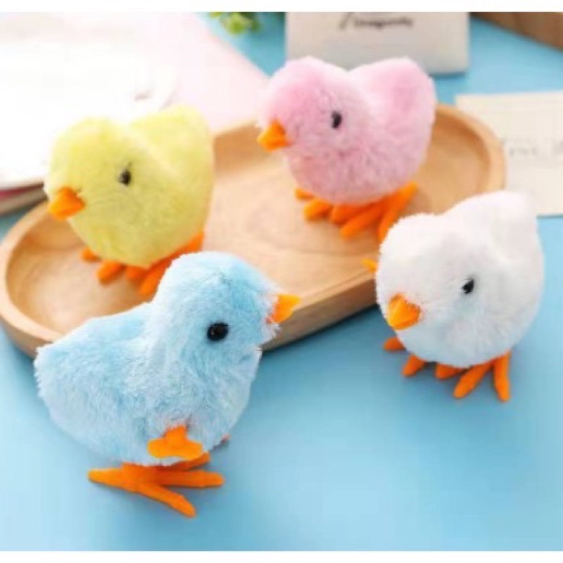 Wind-up Chick toy (4 colors) for babies - Jumping chicks - simulating ...