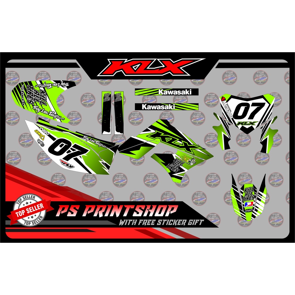 KLX 150s Small kawasaki full set sticker decals Durable and High ...