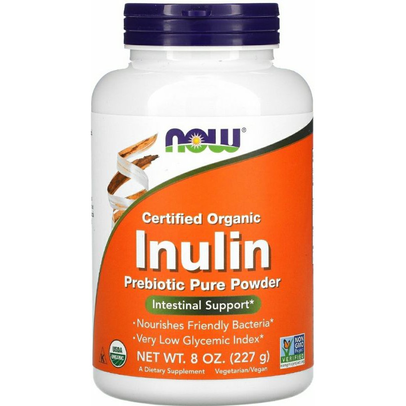 Now Organic Inulin Prebiotic Pure Powder 227g Intestinal Support from ...