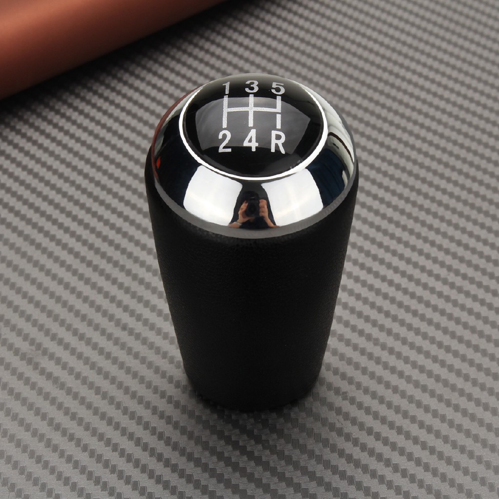 Best and hot 5-Speed ChromePU Leather Car Gear Shift Knob Stick Shifter ...