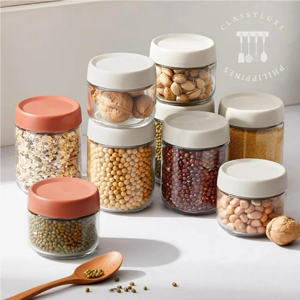 Classy Luxe Glass Sealed Jar With Lid Food Grade Candy Snack Storage ...
