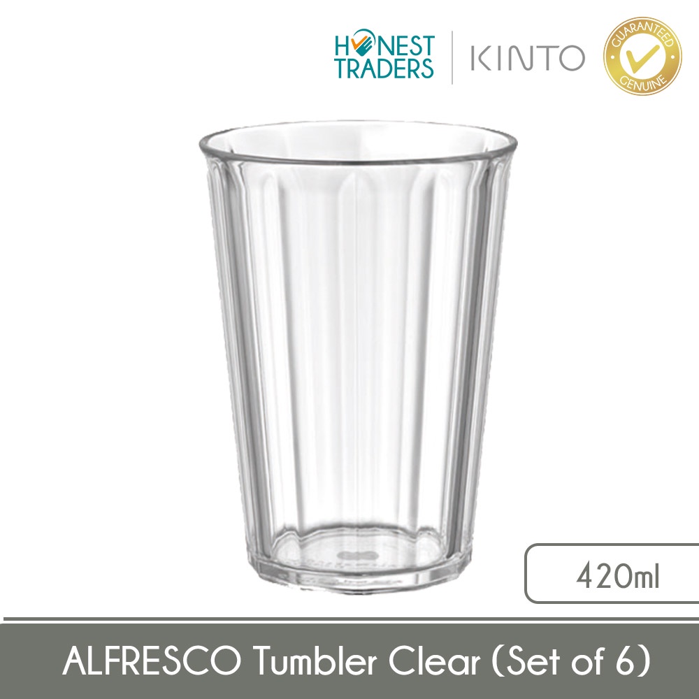 Kinto Alfresco Tumbler Set Of 6 420Ml Beautifully Finished, Indestructible Bamboo and Plastic ...