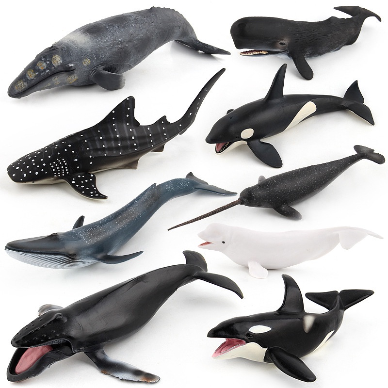 NEW Simulated SEA life animal Blue whale shark Narwhal beluga sperm ...