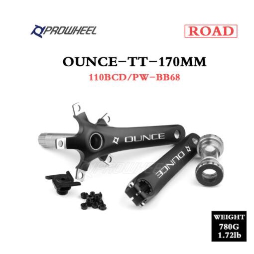 PROWHEEL OUNCE TT Road Bicycle Crankset 110BCD 170mm 172.5mm Crank with ...