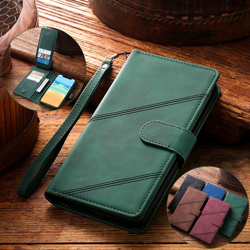Retro Leather Case For Redmi Note 10 9 8T 7S Pro Max 10 X S Flip Wine ...
