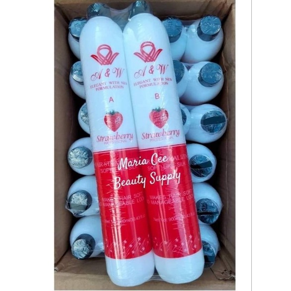A & W Strawberry Rebonding 900mlx2 | Shopee Philippines