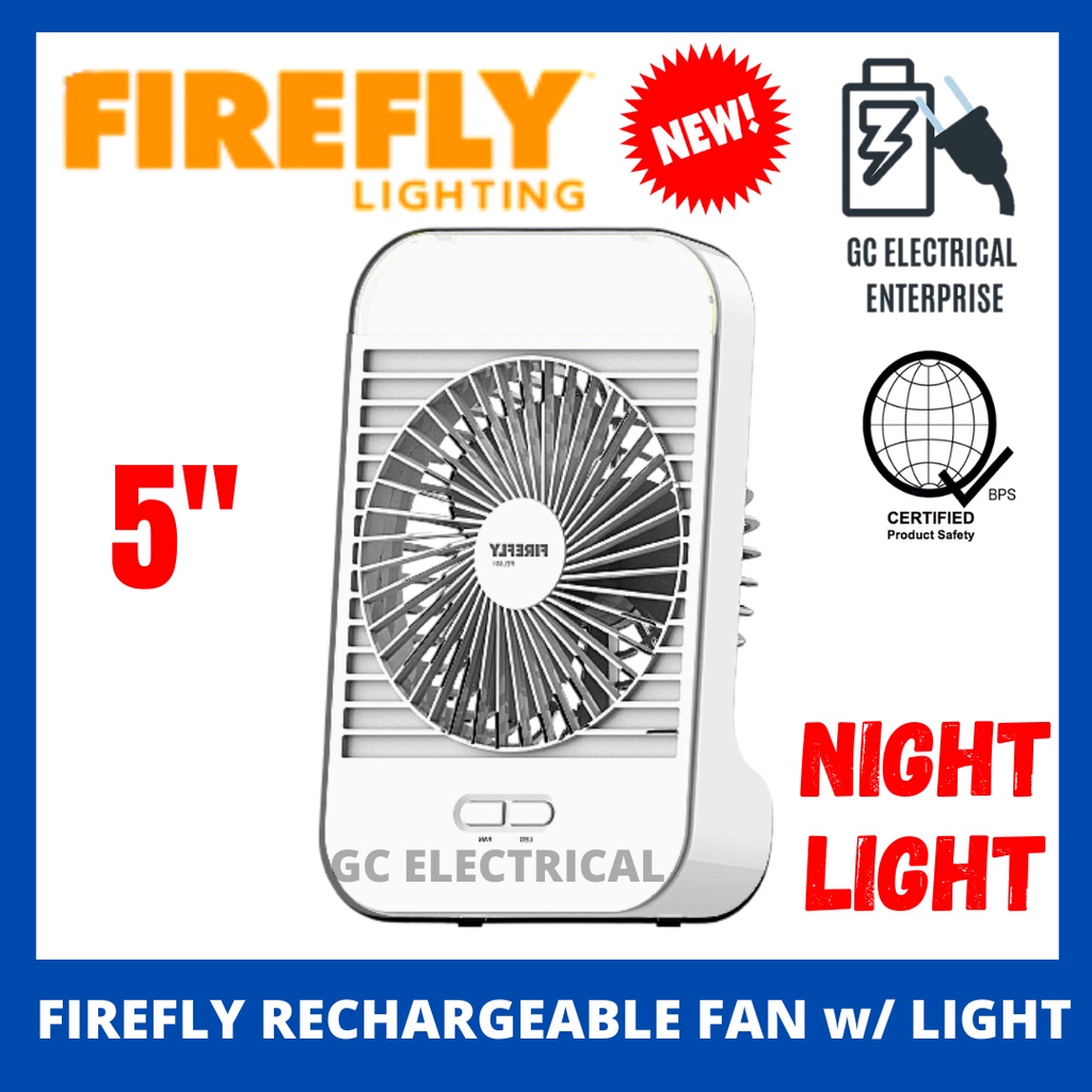 FIREFLY FEL651 Rechargeable Fan with Night Light 5 inches | Shopee ...