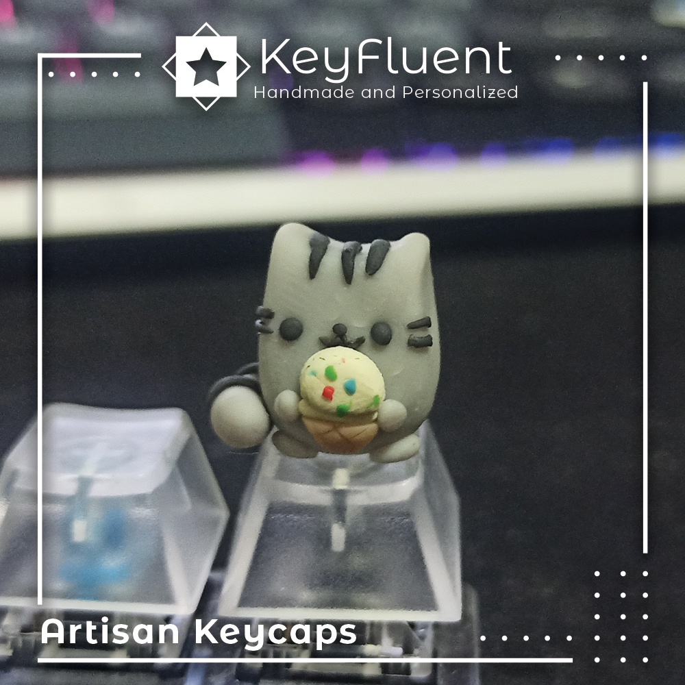 Pusheen Polymer Clay Charm DSA Profile Artisan Keycap | Shopee Philippines