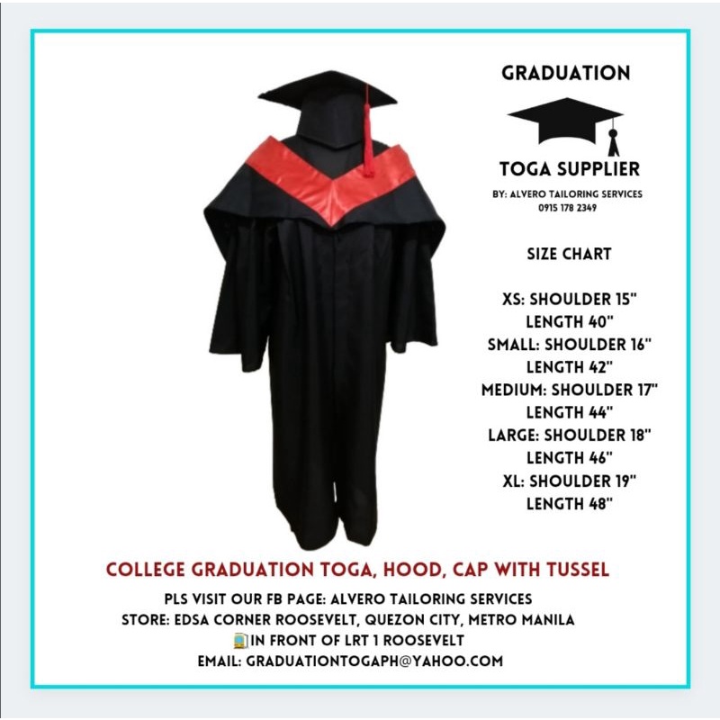 Premium Quality ™ College Graduation toga available with hood, hat and ...