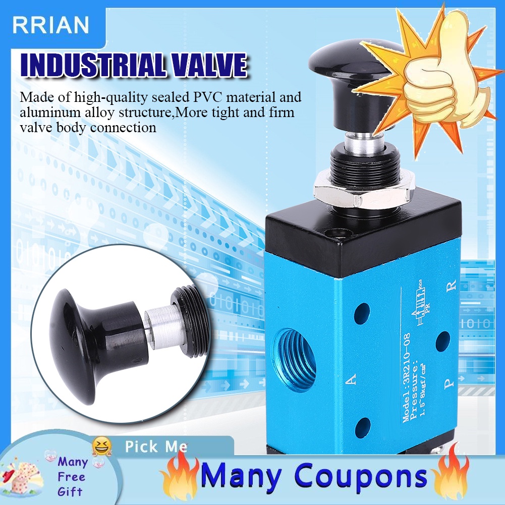Rrian READY 3R210-08 Hand Control Valve Pneumatic Air 3 Ways 2 Position ...