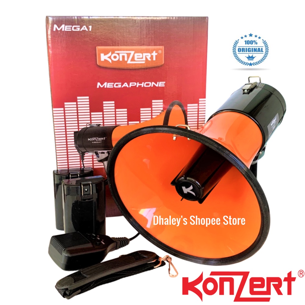 KONZERT MEGAPHONE MEGA1 50WATTS WITH RECORDING FUNCTION, SIREN, AND MP3 ...