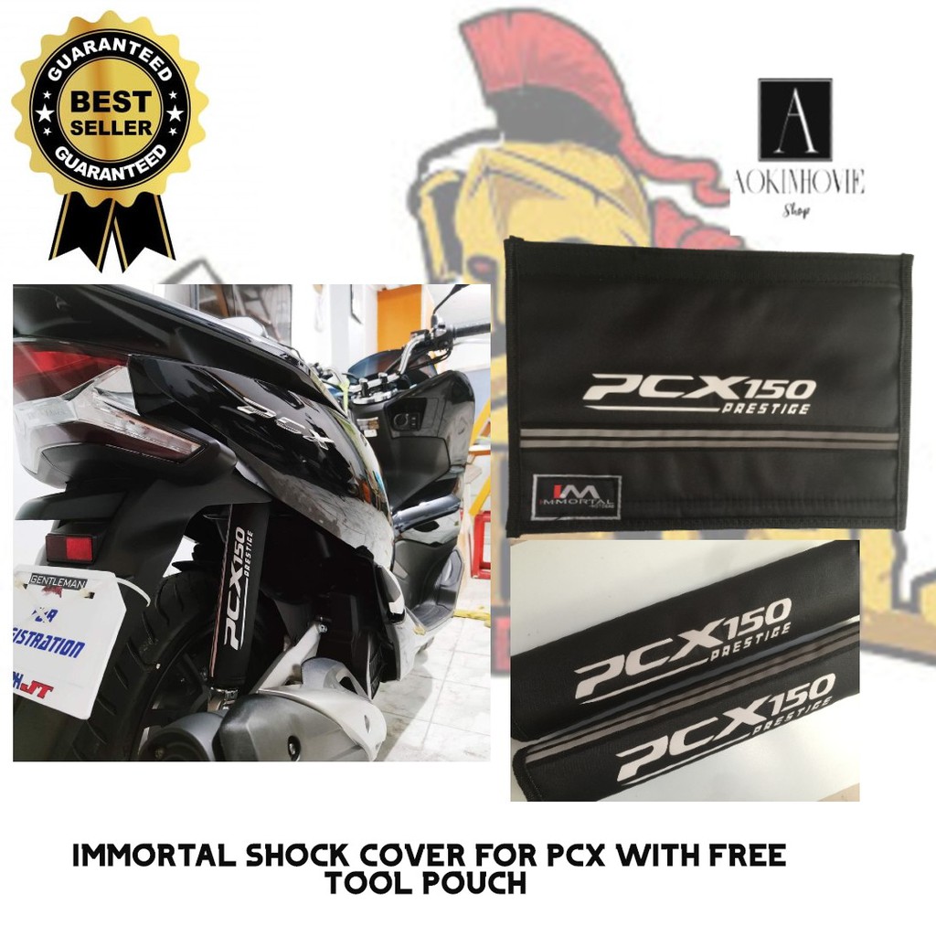PCX (WHITE) SHOCK COVER BY IMMORTAL MOTO BAG HEAVY-DUTY & ORIGINAL 1.PC ...