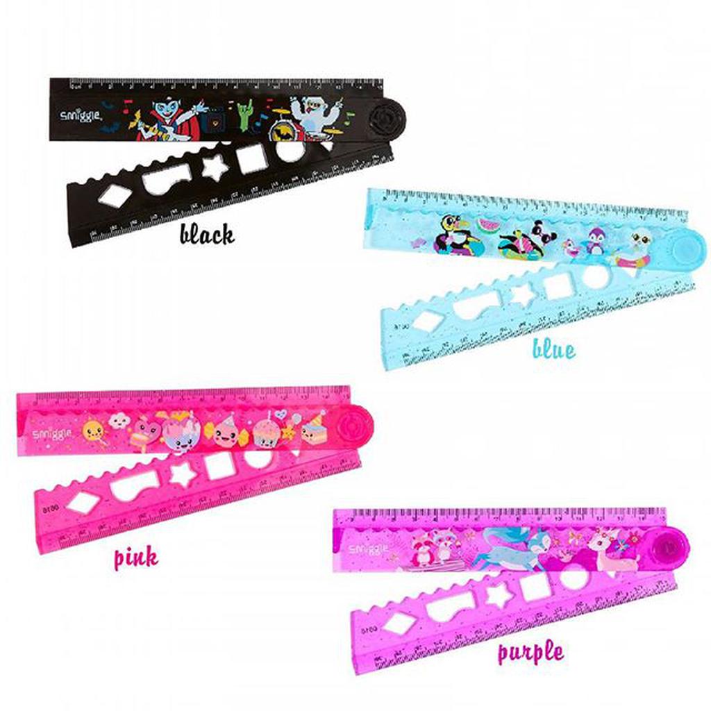 Smiggle Party Fold Up Ruler (black/blue/pink/purple) | Shopee Philippines