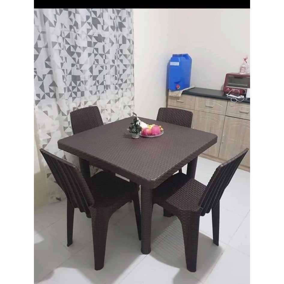 JOLLY RATTAN DINING SET 4 SEATER(FREE DELIVERY NCR ONLY) | Shopee ...
