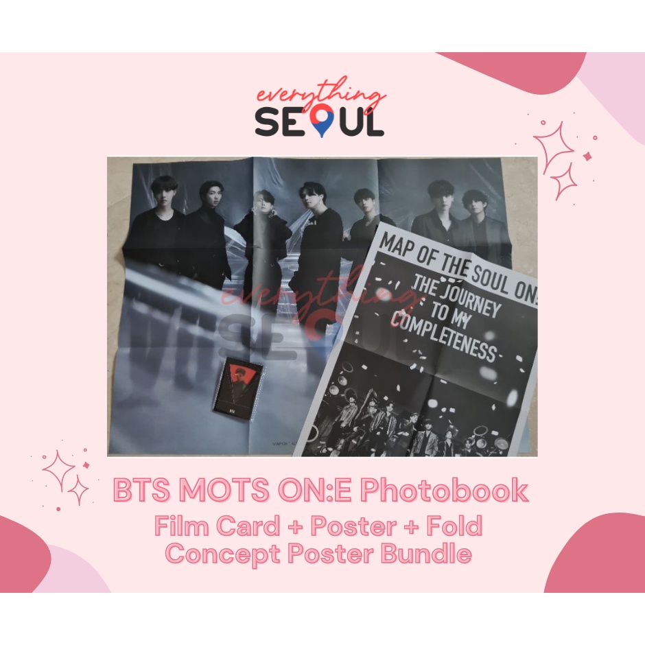 BTS MOTS ON:E Photobook Film Card + Poster + Fold Concept Poster Bundle ...