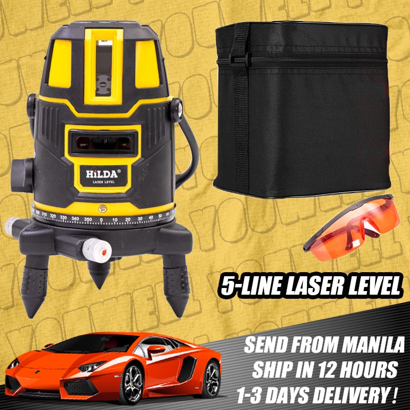 3D 5 Line Red Beam Infrared Laser Level Meter 360 Degree Light Level ...