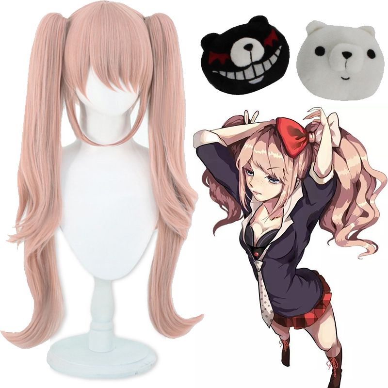 Danganronpa Enoshima Junko Cosplay Ponytails Hair Wig Clips Bunny ...