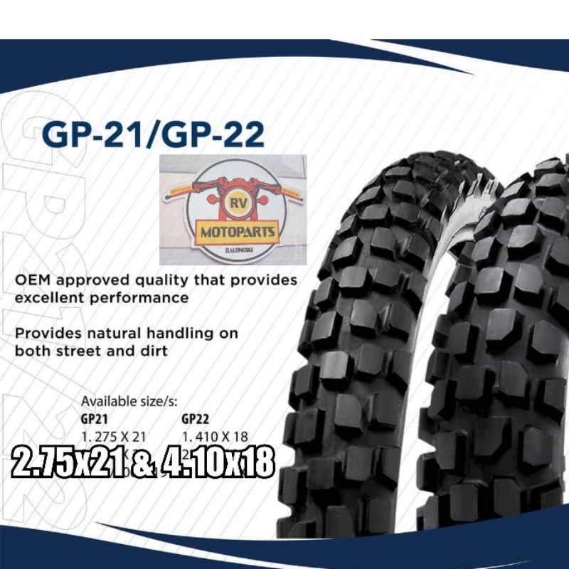 IRC GP-21 & GP-22 / 2.75x21 & 4.10x18 | Shopee Philippines