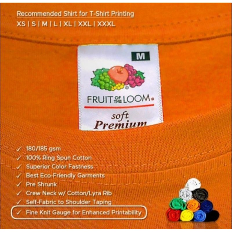 Fruit of the loom soft premium t shirt Orange | Shopee Philippines