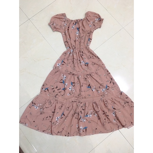 Women's elastic waist maxi dress (pass) | Shopee Philippines